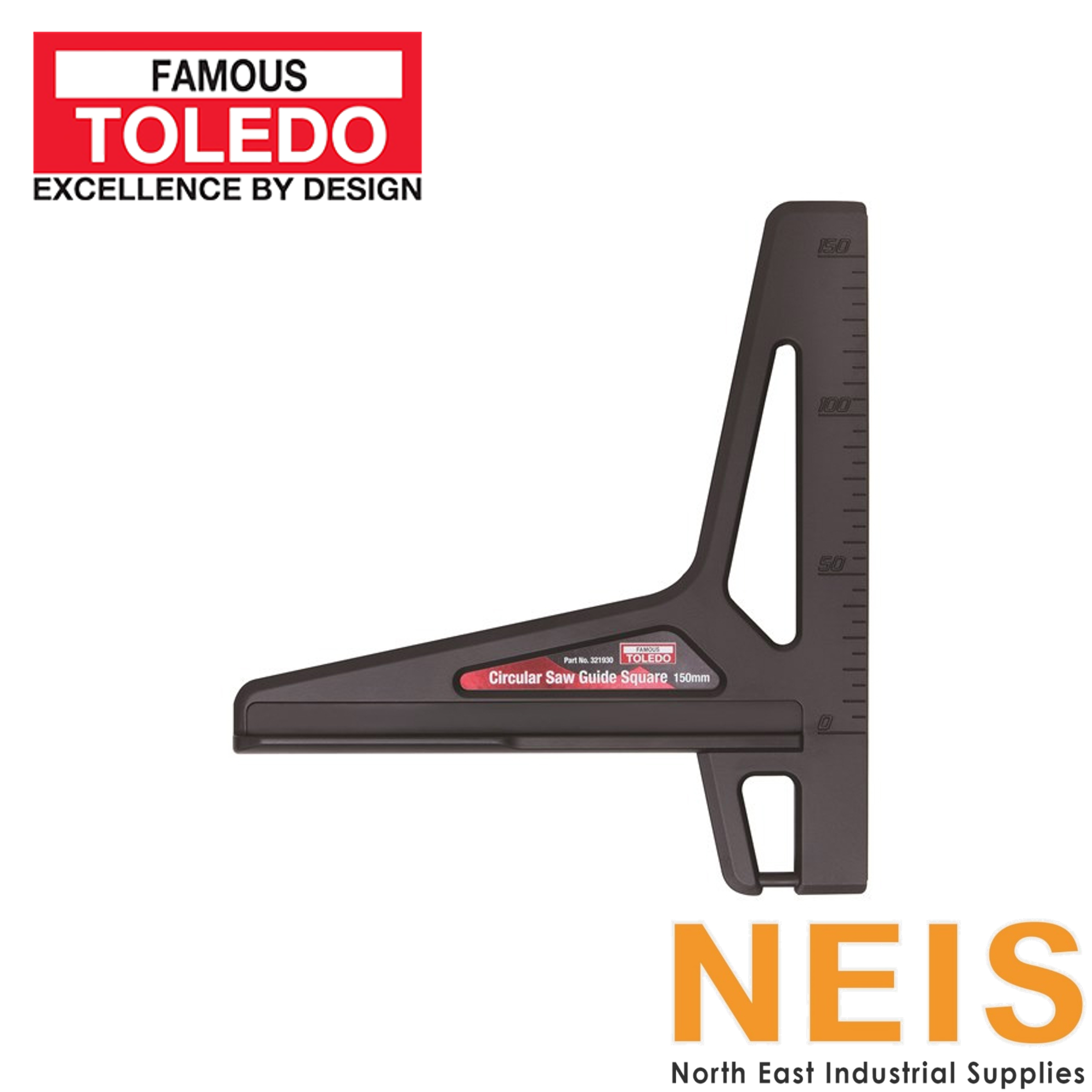 TOLEDO Circular Saw Guide Square Aluminium Metric 150mm 321930